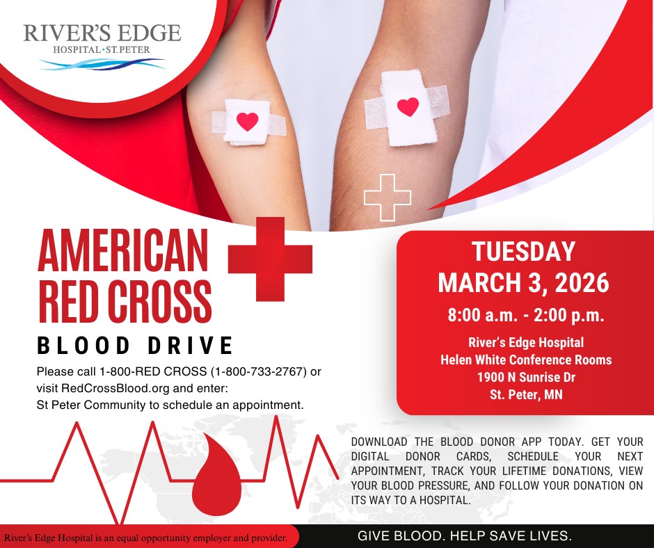 Red Cross Blood Drive at River's Edge Hospital - St. Peter Chamber